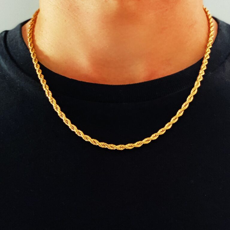 Mens Gold Rope Chain | 4mm Width | Alfred & Co. London