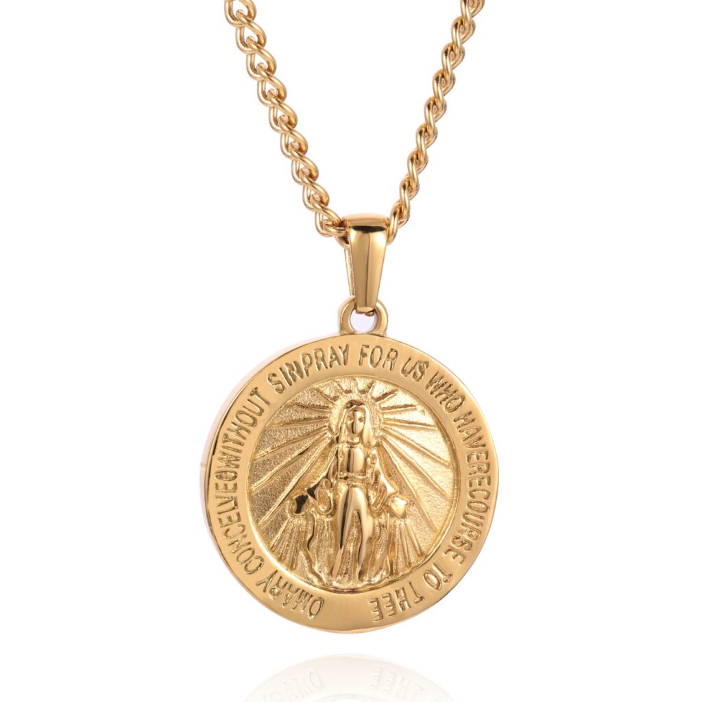 Gold Saint Christopher Necklace | 20 Inches | Alfred & Co. London