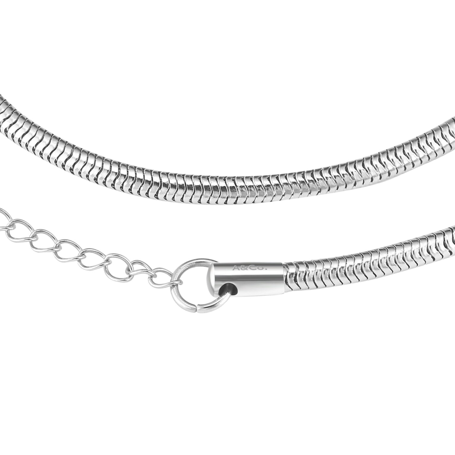 Silver Snake Chain | 3mm Width | Fits 20-22 Inches