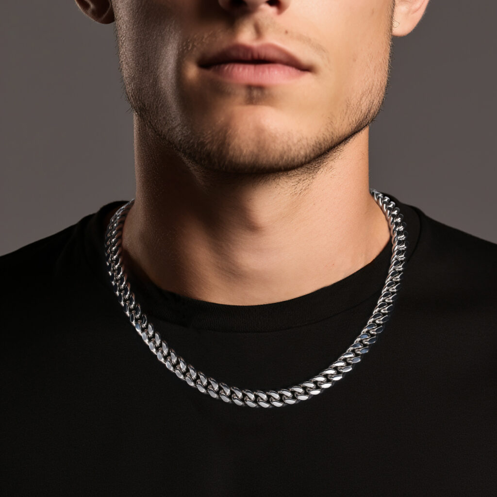 Mens Silver Curb Chain | 10mm Width | Alfred & Co. London