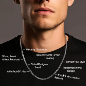 Mens Thin Silver Curb Chain | 20 Inches | 4mm Width