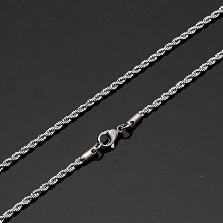Mens Silver Rope Chain | 4mm Width | Alfred & Co. London
