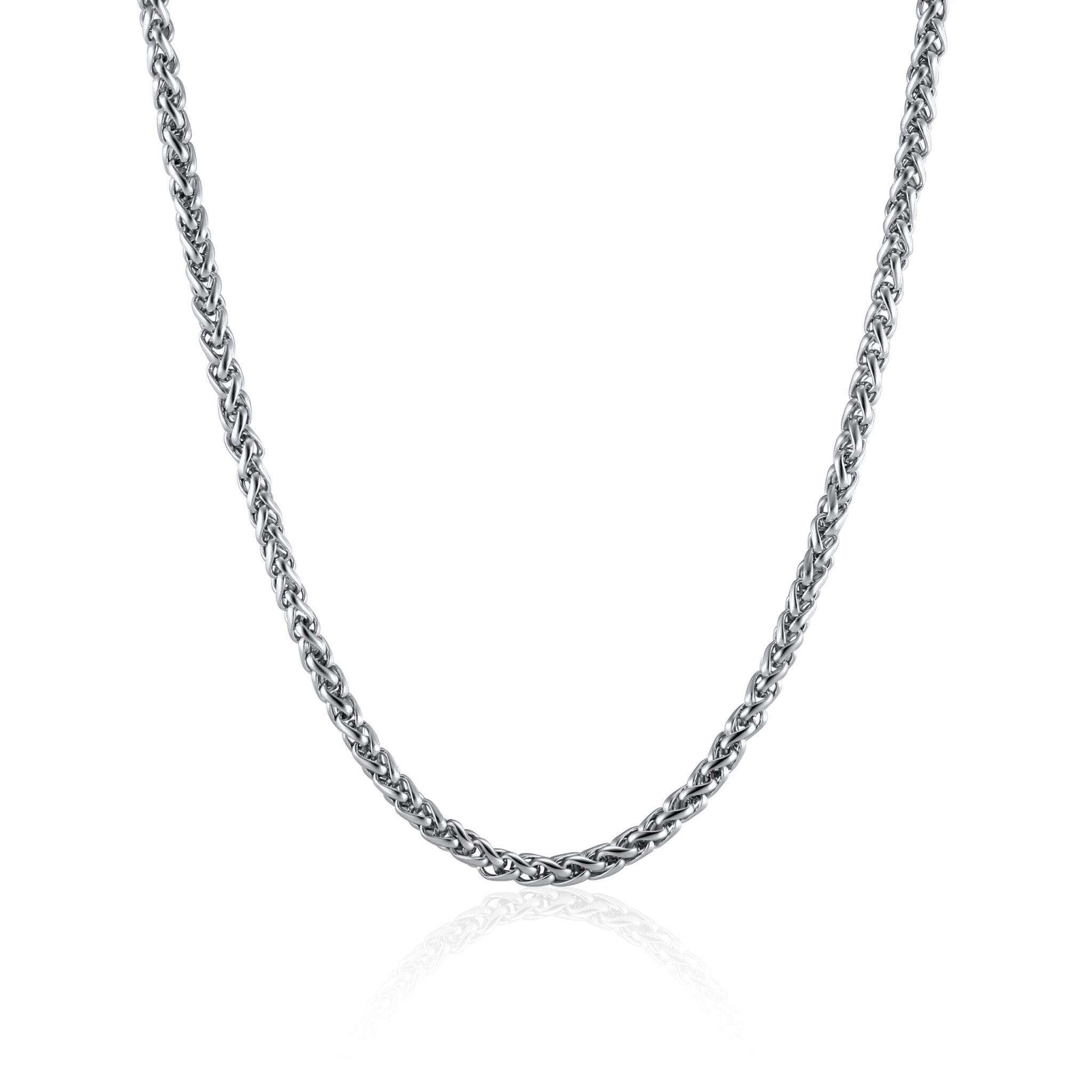 Silver Wheat Chain Necklace | 4mm Width | Alfred & Co. London