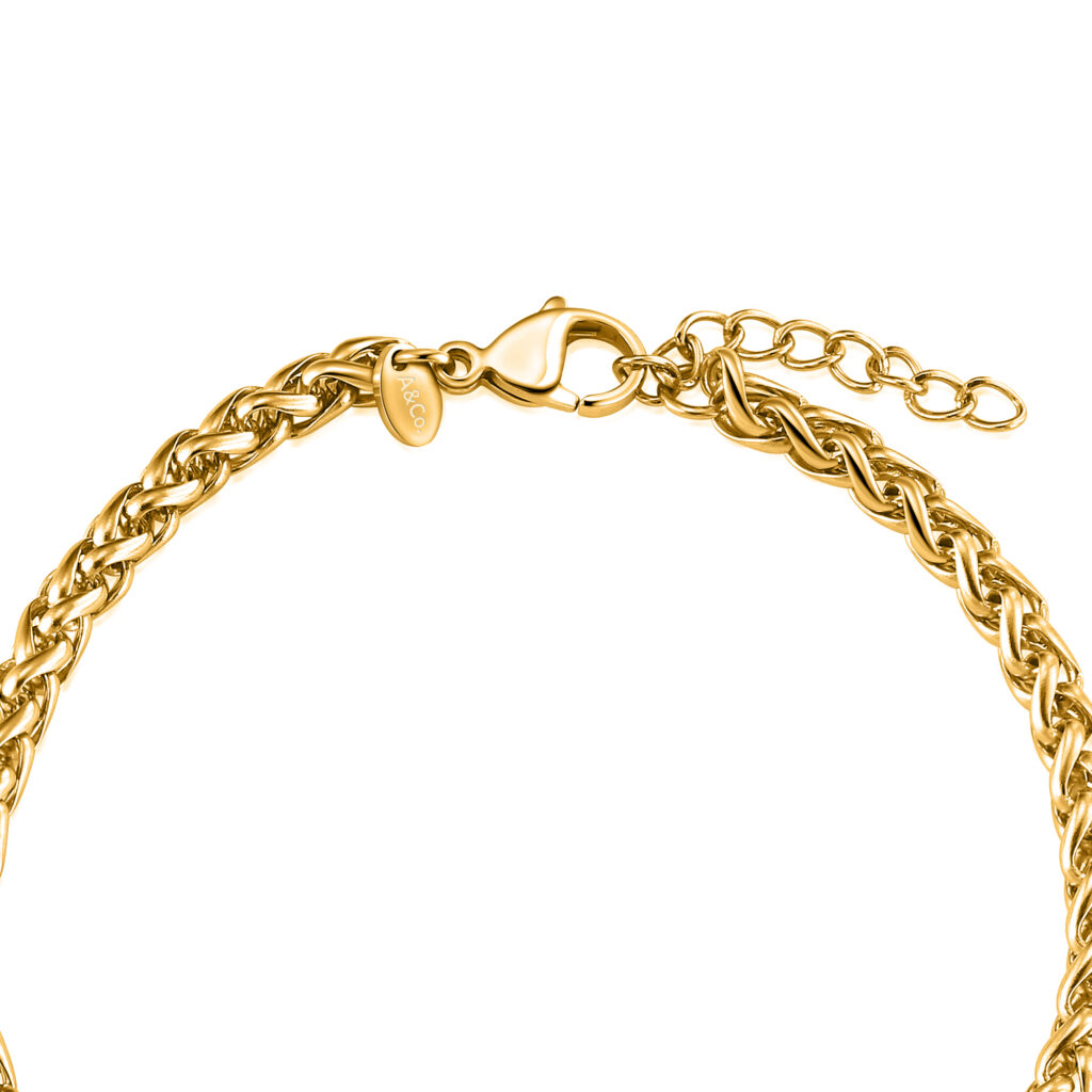 Gold Wheat Bracelet | 4mm Width | Alfred & Co. London