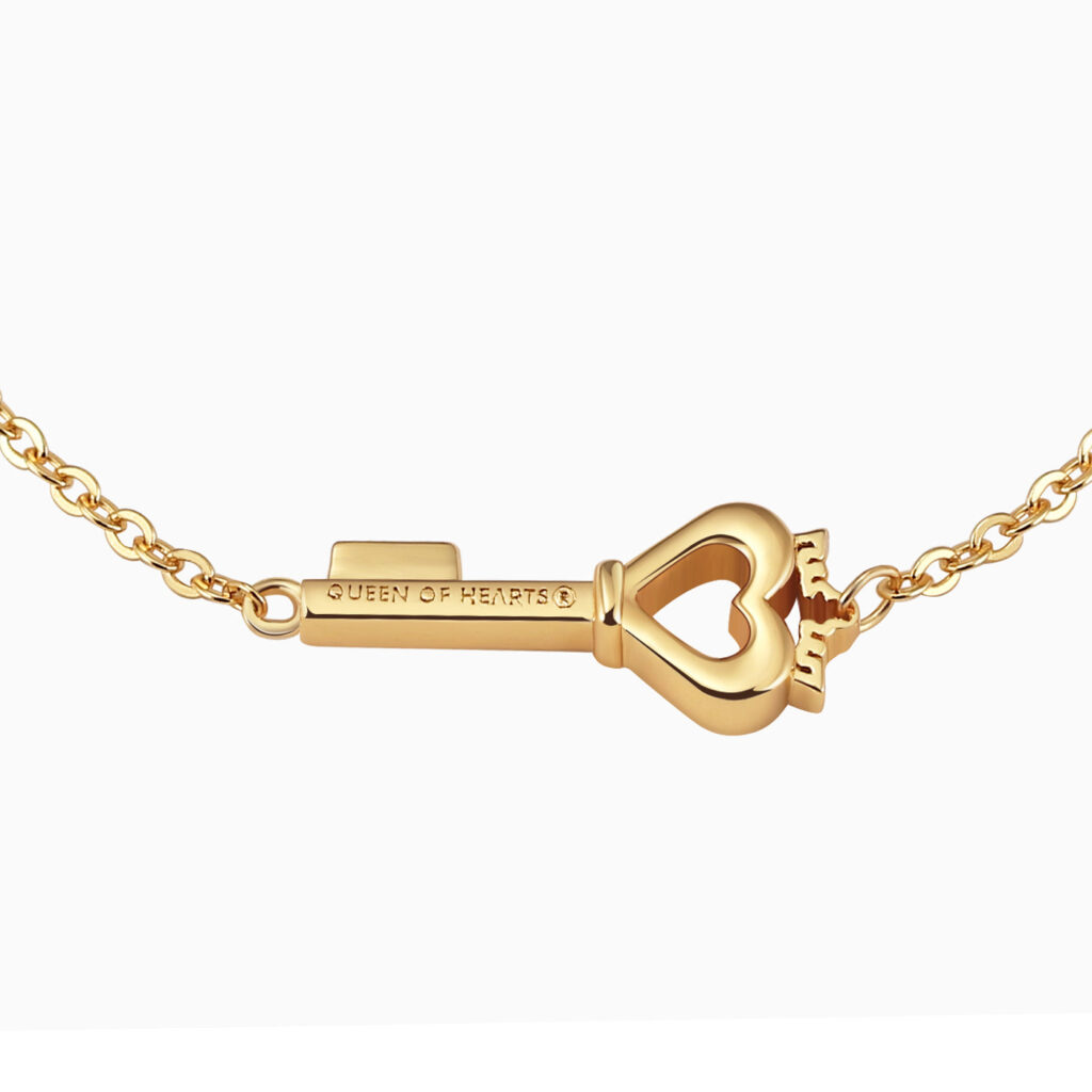 Crowned Heart Key Bracelet | Gold-TONE | Alfred & Co. London