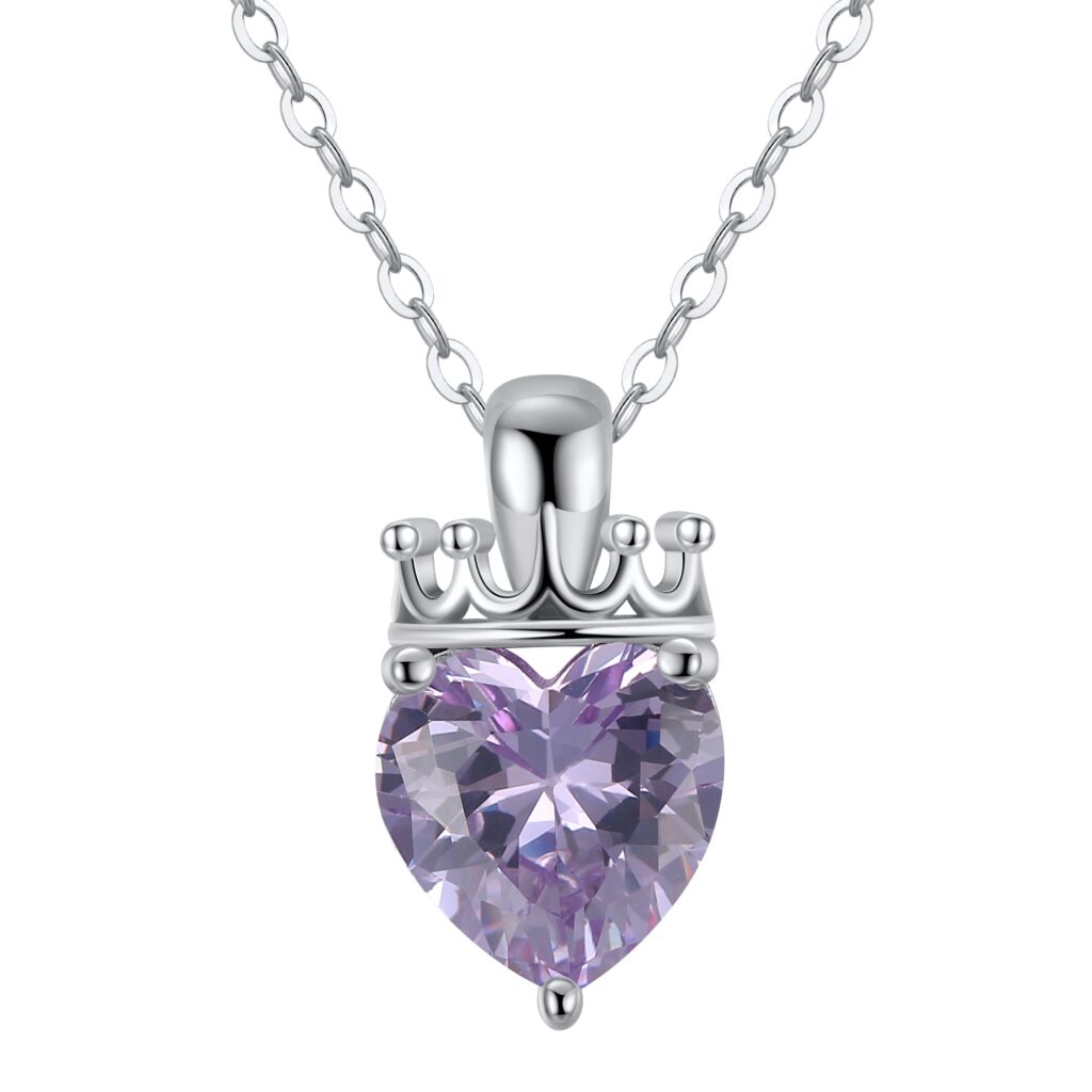 Crowned Heart Birthstone Pendant Necklace | June - Alexandrite | Alfred ...