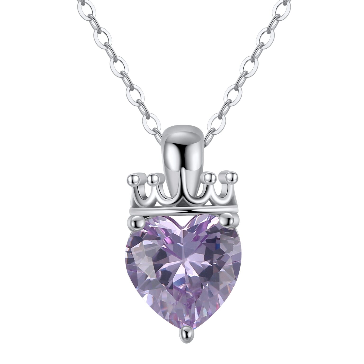 Crowned Heart Birthstone Pendant Necklace | June - Alexandrite | Alfred ...