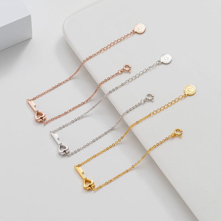 Crowned Heart Key Bracelet | Gold-TONE | Alfred & Co. London